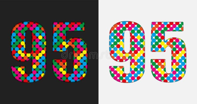 Bubble Number - 95. Glitter Figure of Colored Dots Stock Vector ...