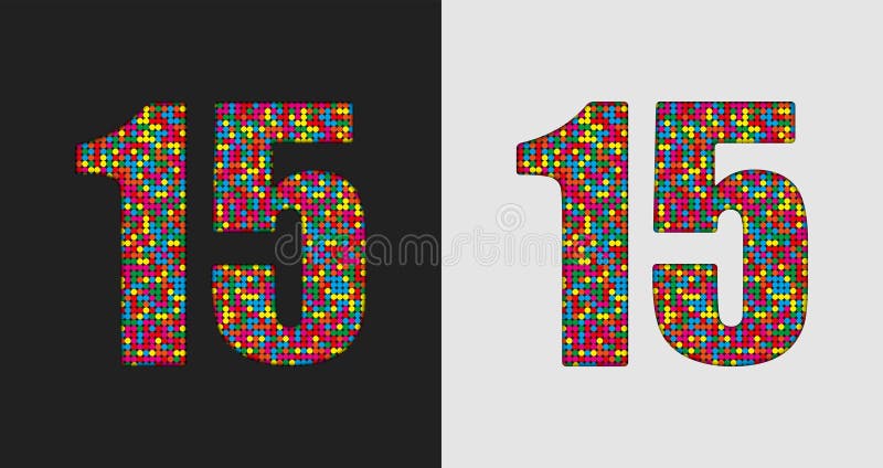 Bubble Number - 15. Glitter Figure of Colored Dots Stock Vector - Illustration of chat, bubble ...