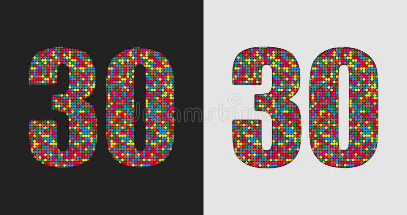 Colorful Numbers 30 Stock Illustrations – 107 Colorful Numbers 30 Stock ...