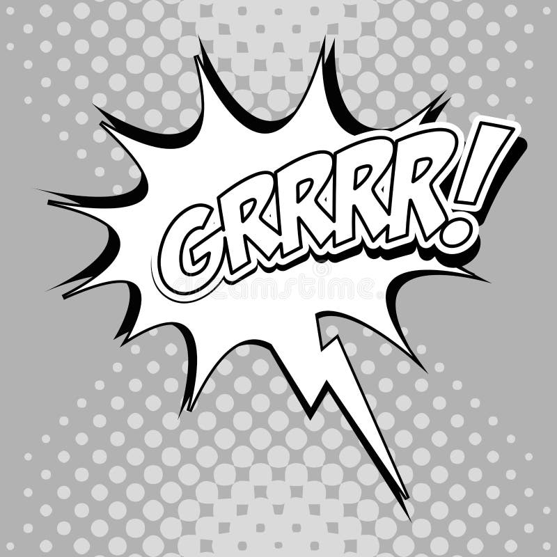 Bubble Pop Art of Grrrr Design Stock Vector - Illustration of speak ...