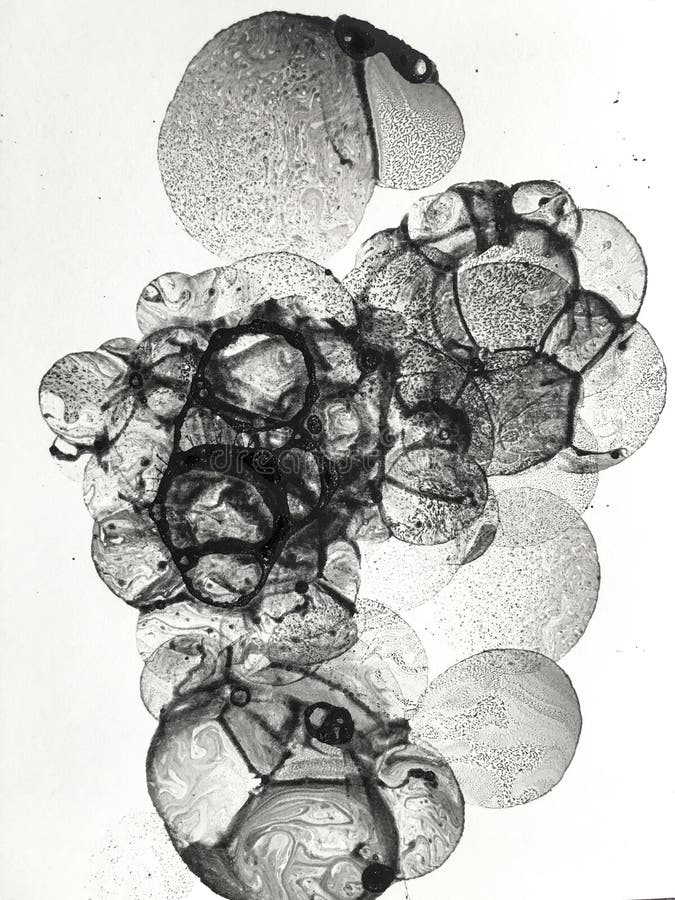 Bubble Print Ink Black and White Art Stock Image - Image of structure ...