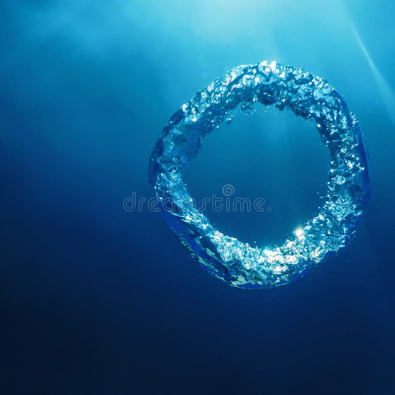 Bubble Ring Underwater Ascends Stock Photo - Image of abstract, aquatic ...