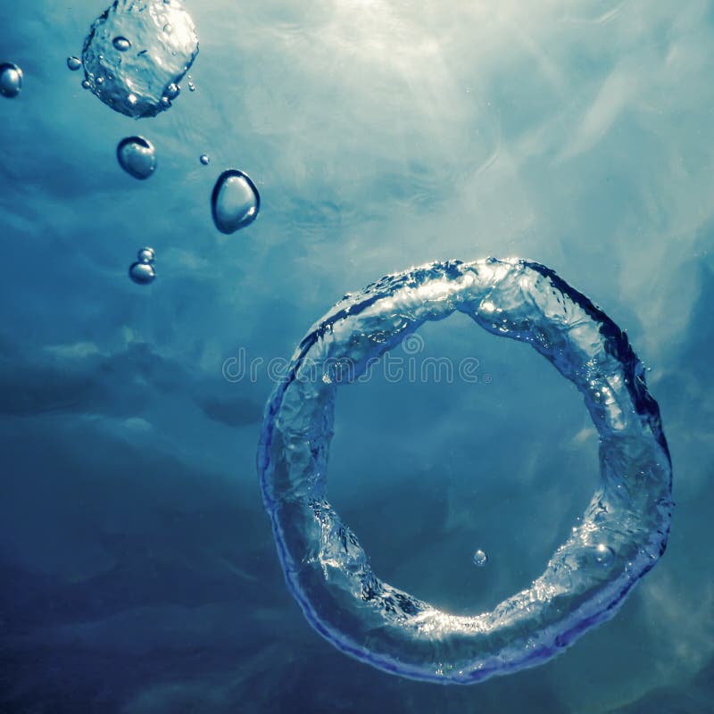 Bubble Ring Underwater Ascends Stock Photo - Image of clear, underwater ...