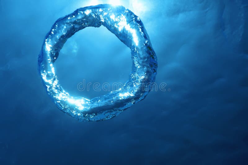 Bubble Ring Underwater Ascends the Sun Stock Image - Image of discovery ...