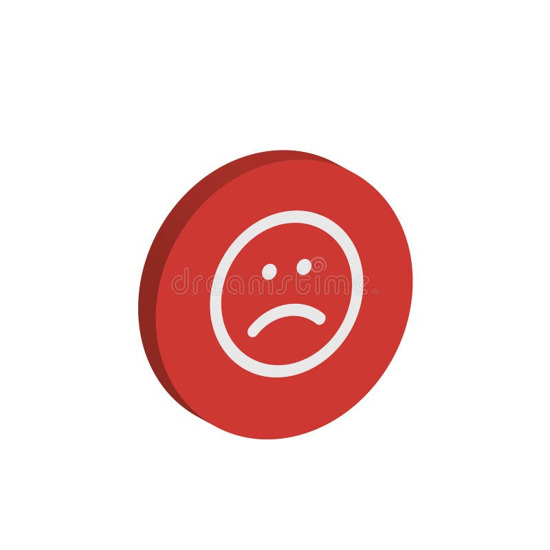 Bubble Sad Symbol Red Icon Talk Balloon Stock Vector - Illustration of ...