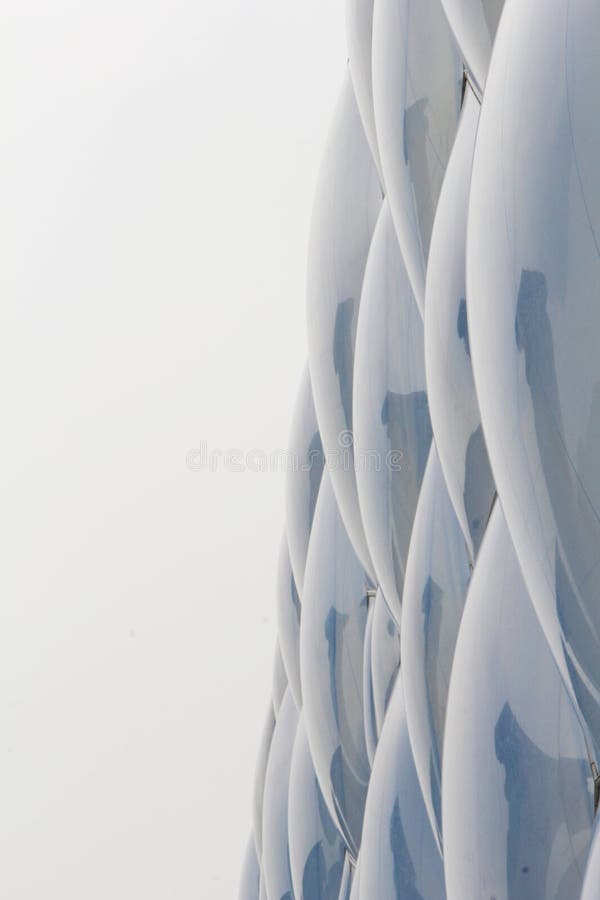 Bubble Shapes Applied To a Transparent Building Facade, Close-up ...