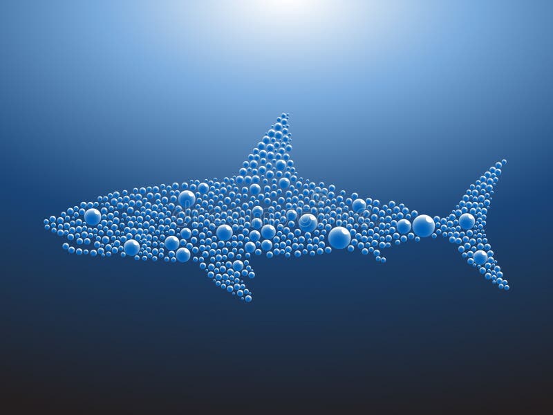 Bubble shark stock vector. Illustration of glass, balls - 6194037