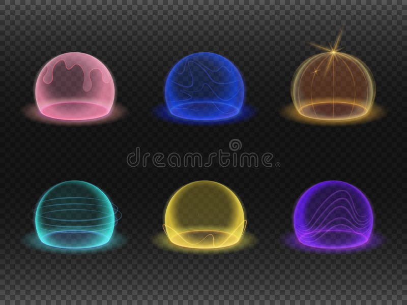 Bubble shields, protection stock vector. Illustration of barrier ...