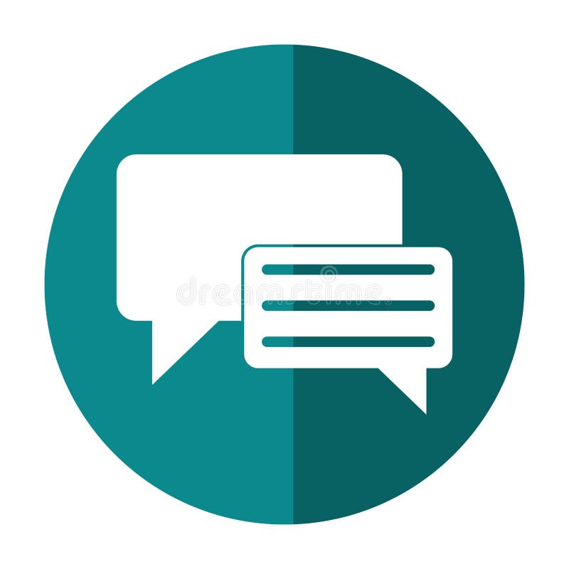 Bubble Speech Message Discussion Green Circle Shadow Stock Vector ...