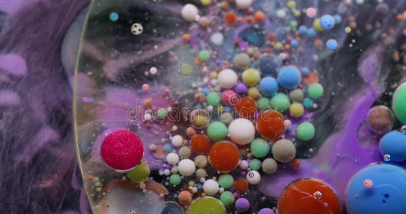 Bubble Spill Ink Oil Color Drops Exploding Water Stock Video - Video of ...