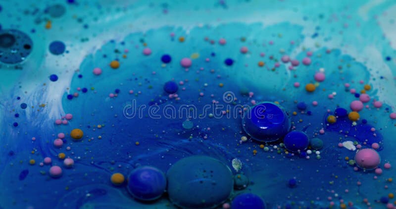 Bubble Spill Ink Oil Color Drops Exploding Water Stock Video - Video of ...