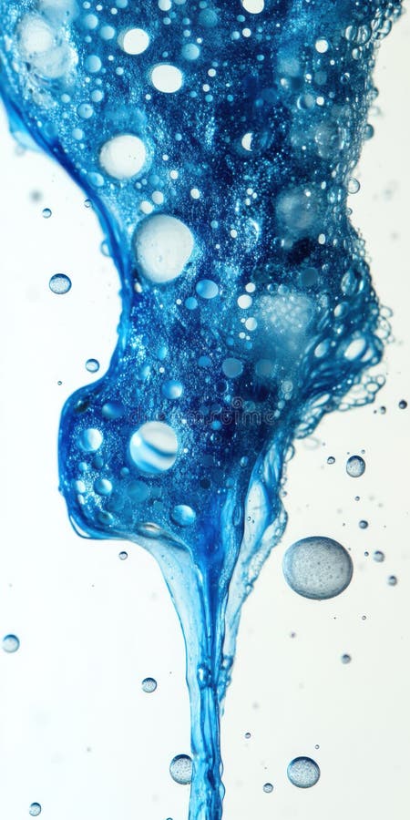 Bubble Stream Rising in Crystal Clear Liquid. Abstract Concept for ...