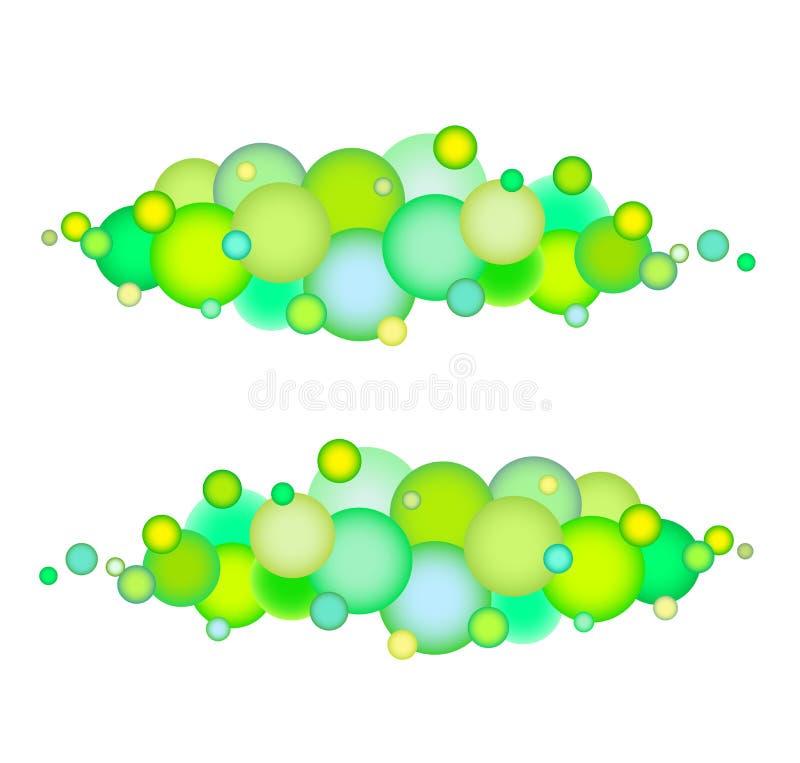 Bubble String Pattern in Multiple Green Yellow Over White Stock Vector ...