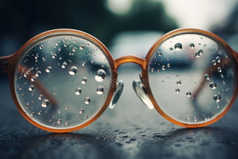 A Bubble Stuck on the Lens of a Pair of Eyeglasses Stock Image - Image ...