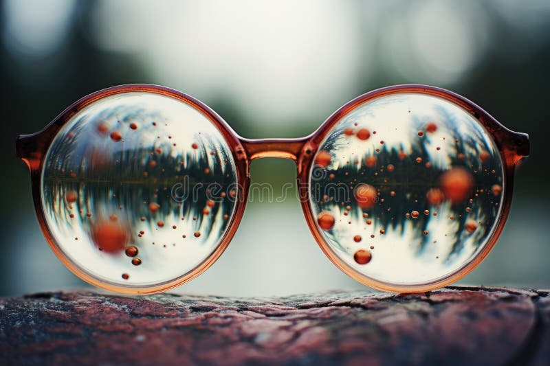 A Bubble Stuck on the Lens of a Pair of Eyeglasses Stock Image - Image ...