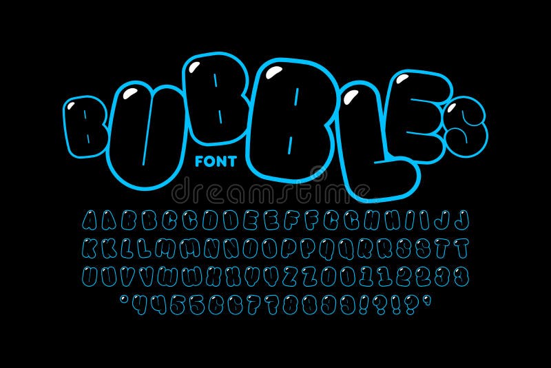 Bubble style font design stock vector. Illustration of glossy - 218253630