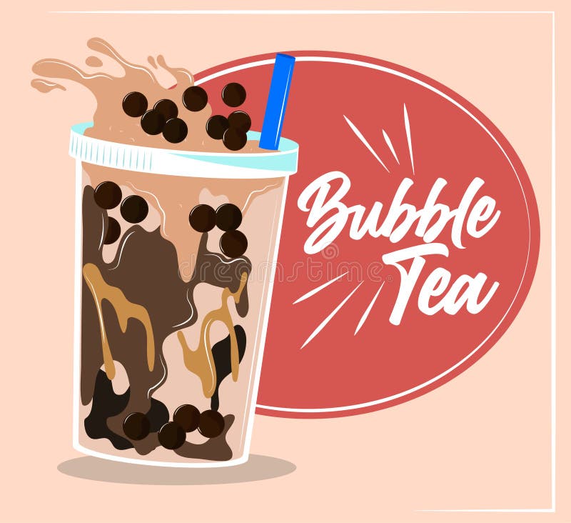 Bubble tea advertising stock vector. Illustration of vector - 233012363