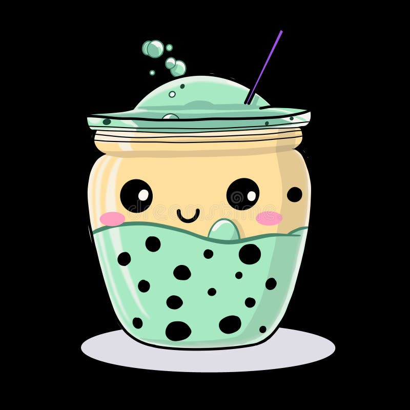 Eating Boba Bubble Milk Tea Stock Illustrations – 47 Eating Boba Bubble ...