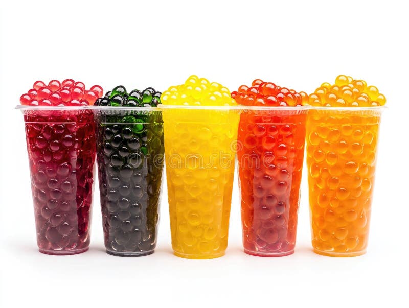 Bubble Tea with Colorful Pearls Stock Photo - Image of bubbles ...