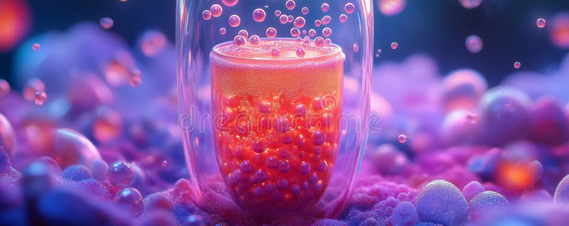 Bubble Tea Floats Inside a Giant Hourglass Surrounded by Colorful ...