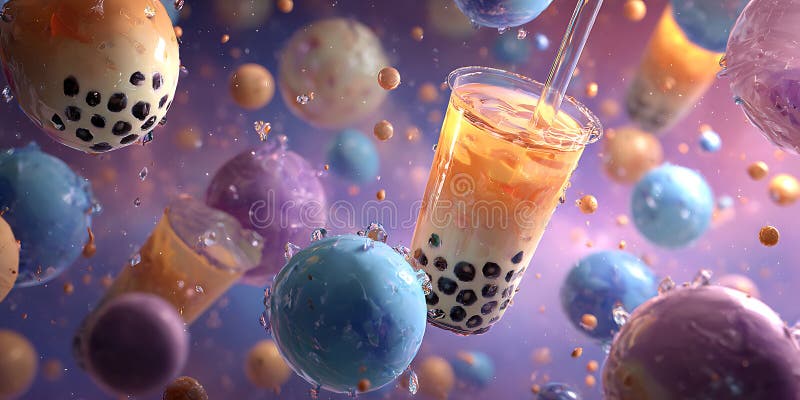 Bubble Tea Galaxy Stunning Art Stock Illustration - Illustration of ...