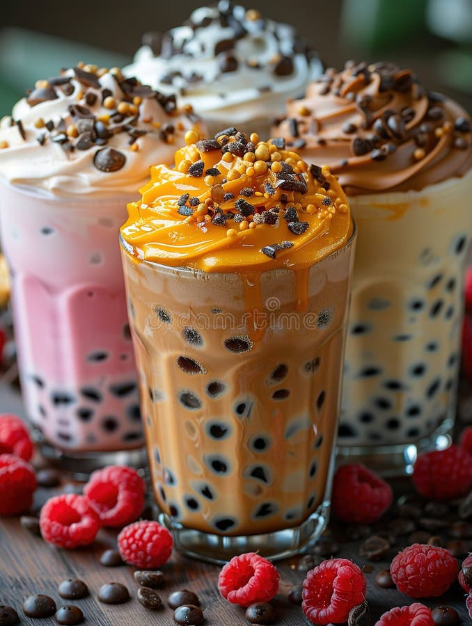 Bubble Tea. Glass of Bubble Tea. Yellow Bubble Tea Stock Photo - Image ...
