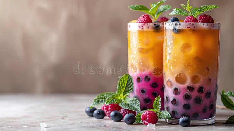 Bubble Tea. Glass of Bubble Tea. Yellow Bubble Tea Stock Photo - Image ...