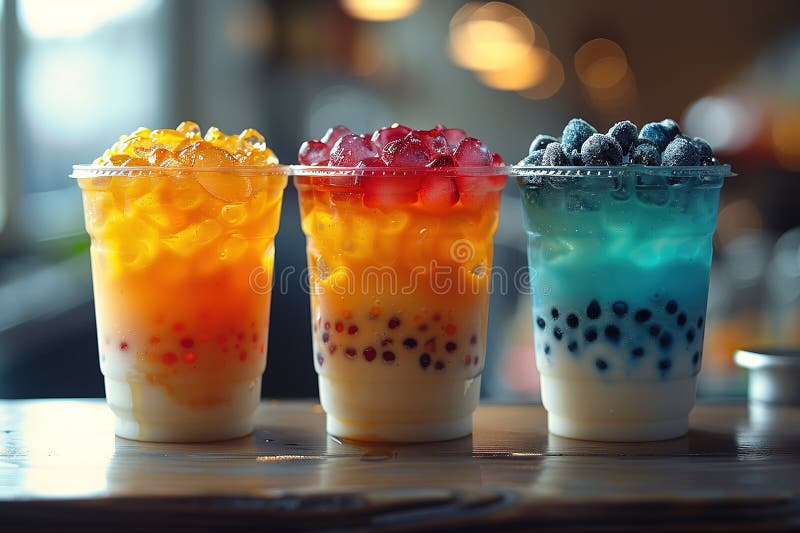 Bubble Tea. Glass of Bubble Tea. Yellow Bubble Tea Stock Photo - Image ...