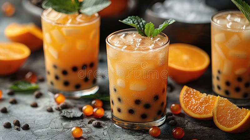Bubble Tea. Glass of Bubble Tea. Yellow Bubble Tea Stock Image - Image ...