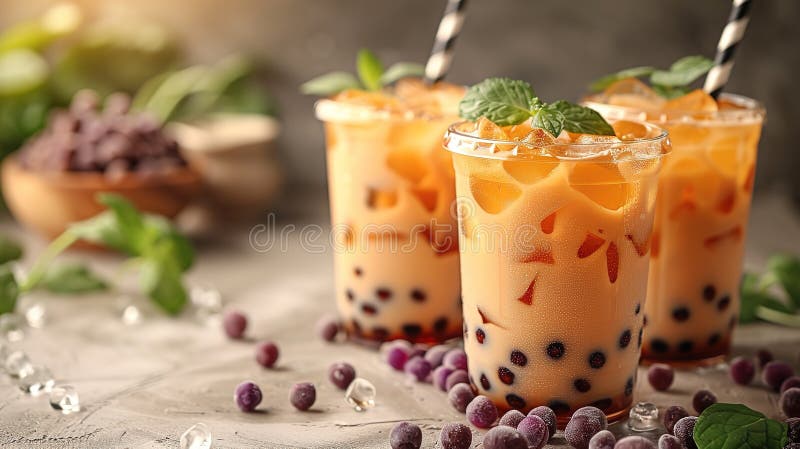 Bubble Tea. Glass of Bubble Tea. Yellow Bubble Tea Stock Photo - Image ...