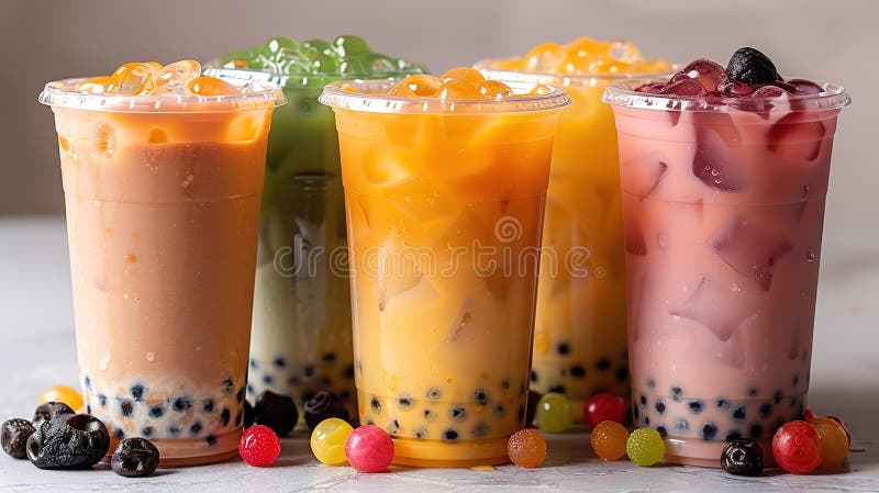 Bubble Tea. Glass of Bubble Tea. Yellow Bubble Tea Stock Image - Image ...