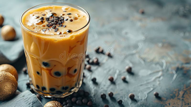 Bubble Tea. Glass of Bubble Tea. Yellow Bubble Tea Stock Photo - Image ...