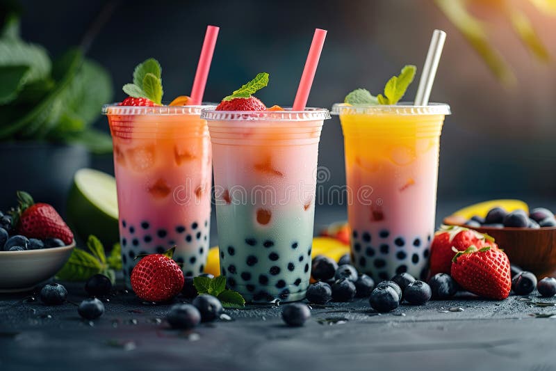 Bubble Tea. Glass of Bubble Tea. Yellow Bubble Tea Stock Image - Image ...