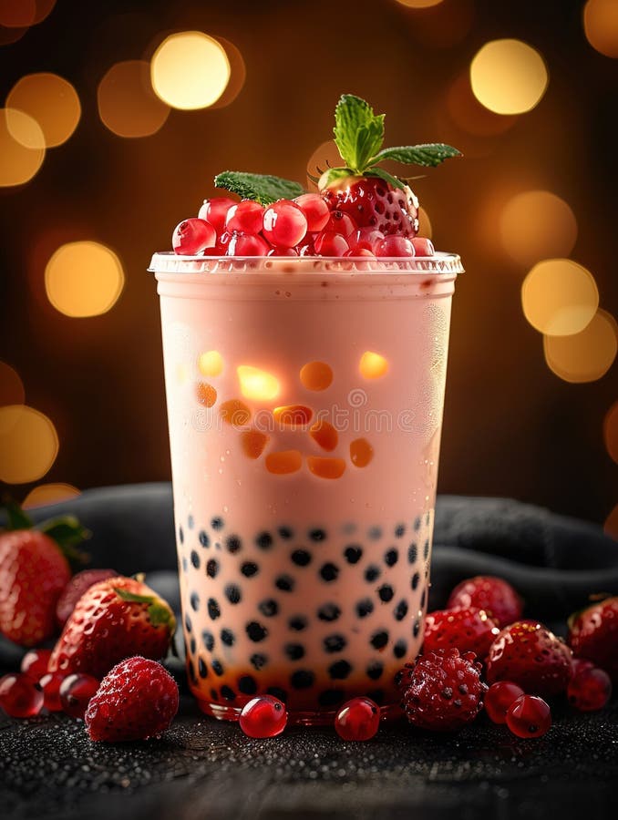 Bubble Tea. Glass of Bubble Tea. Yellow Bubble Tea Stock Photo - Image ...