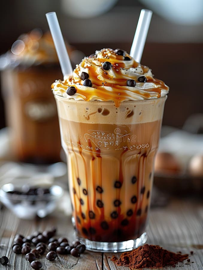 Bubble Tea. Glass of Bubble Tea. Yellow Bubble Tea Stock Image - Image ...