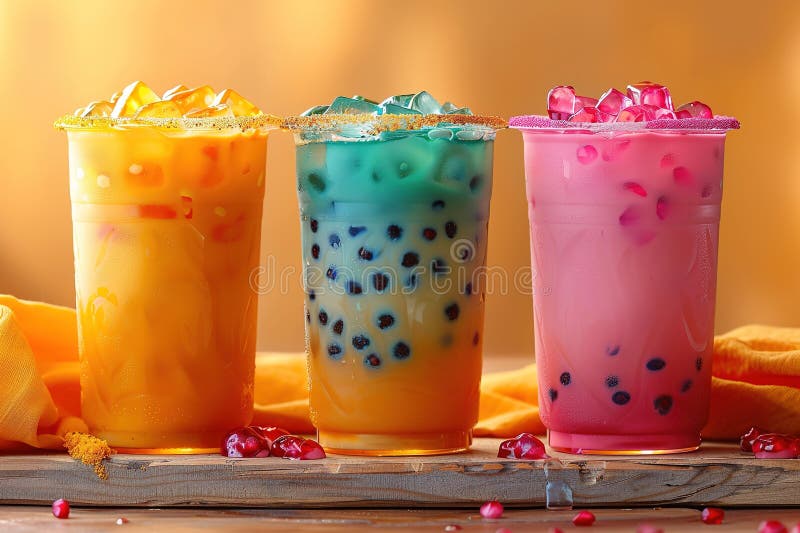 Bubble Tea. Glass of Bubble Tea. Yellow Bubble Tea Stock Photo - Image ...
