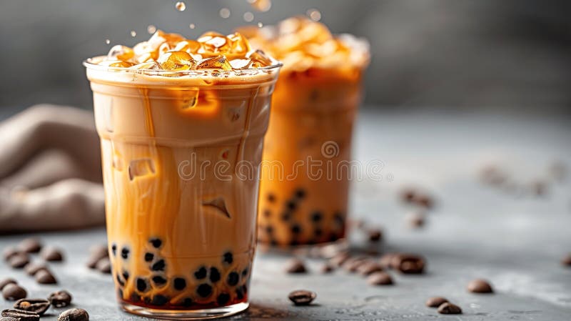 Bubble Tea. Glass of Bubble Tea. Yellow Bubble Tea Stock Image - Image ...