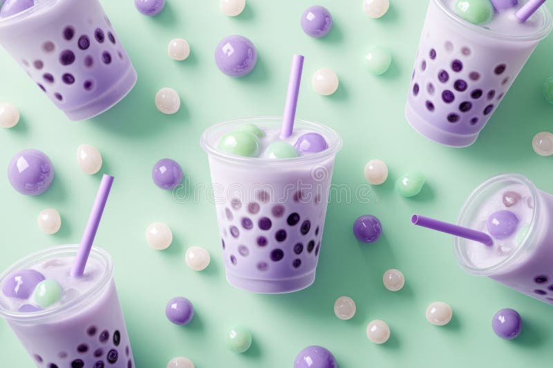Bubble Tea Illustration, a Modern Bubble Tea Design Featuring Tapioca ...