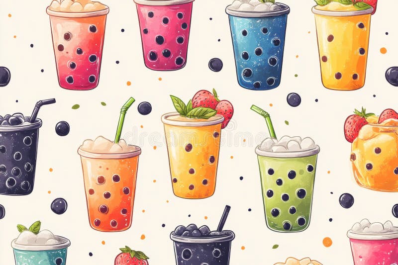 Bubble Tea Inspiration, Creative Doodle Artwork Featuring Fun Bubble ...