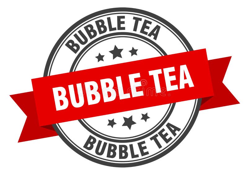 Bubble Tea Label. Bubble Tea Round Band Sign Stock Vector ...