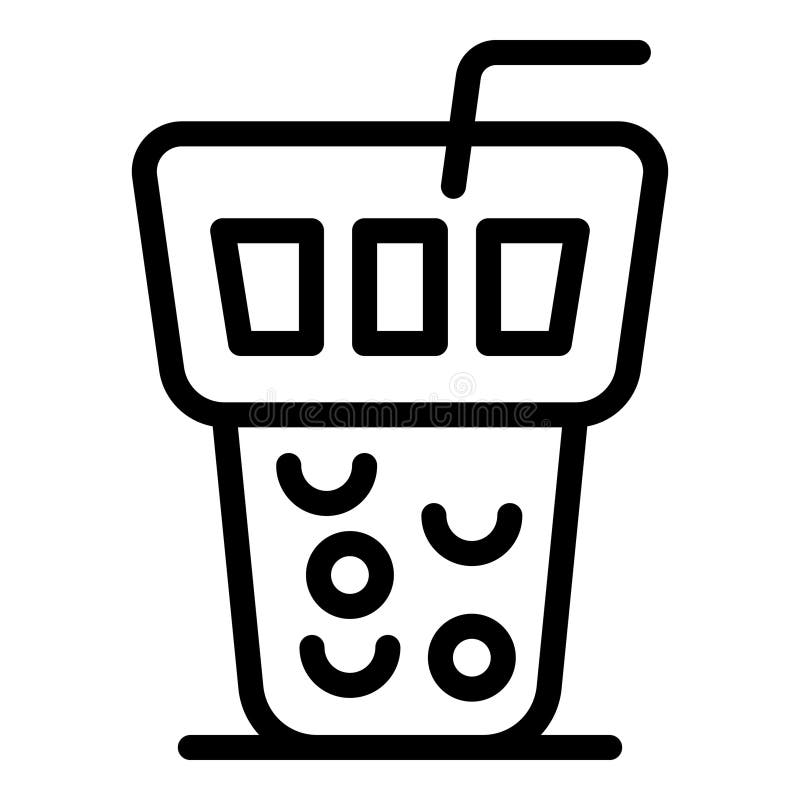 Bubble Tea Line Art Vector Illustration Stock Vector - Illustration of ...