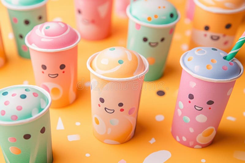 Bubble Tea Pattern, Playful Bubble Tea Design on Gift Wrap Featuring ...