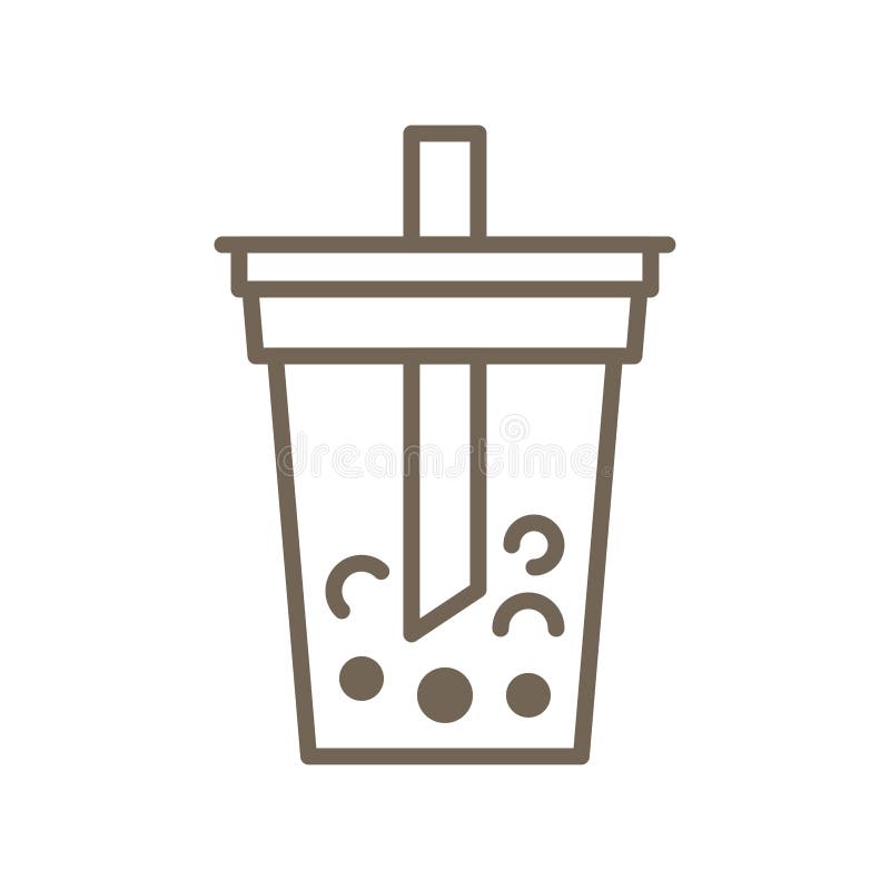 Bubble Tea or Pearl Milk Tea Filled Icon Stock Vector - Illustration of ...