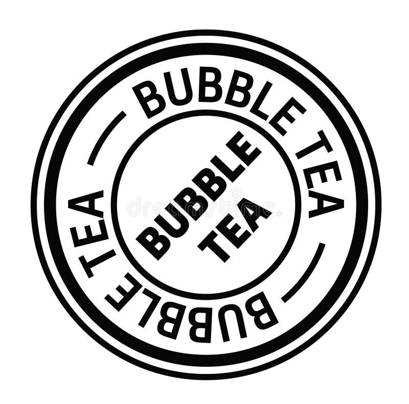 Bubble tea rubber stamp stock vector. Illustration of drink - 125387789
