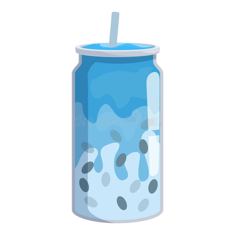 Bubble Tea Showing Boba Pearls Floating in Blue Liquid Stock Vector ...
