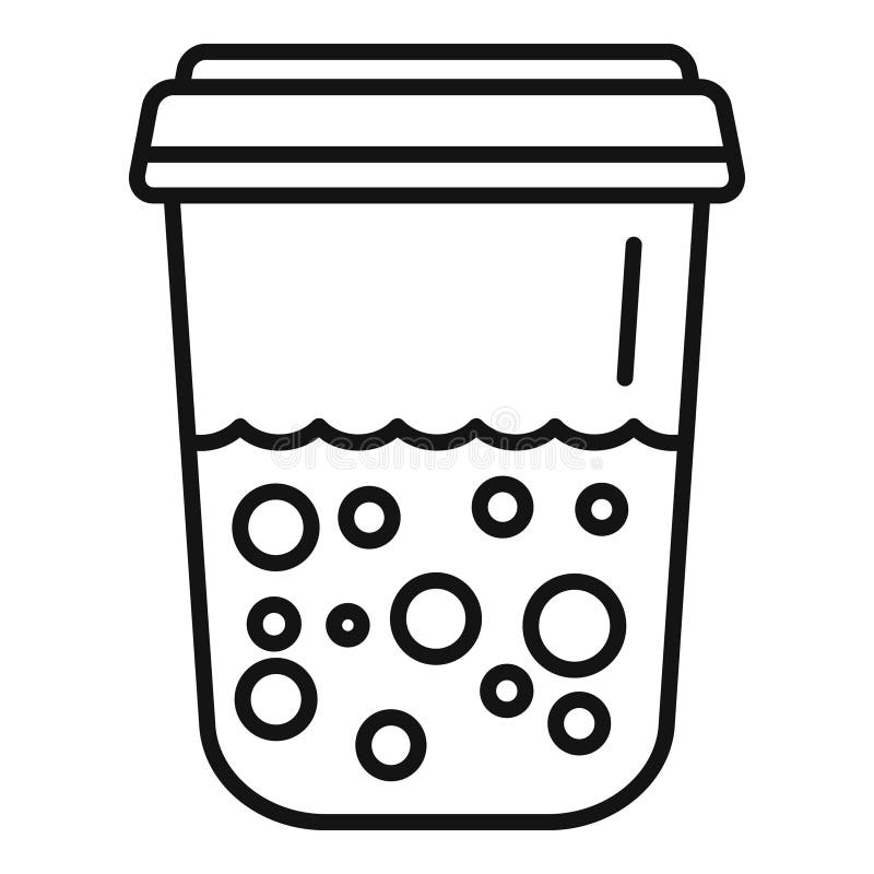 Bubble Tea Showing Boba Pearls and Lid in a Plastic Cup Stock ...