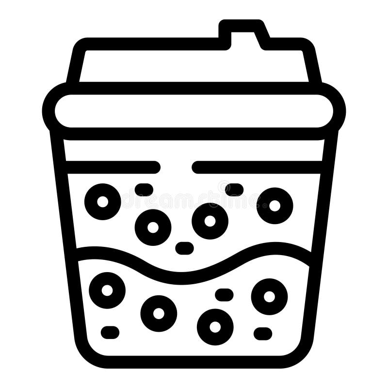 Bubble Tea Showing Tapioca Pearls in Disposable Cup Icon Stock Vector ...