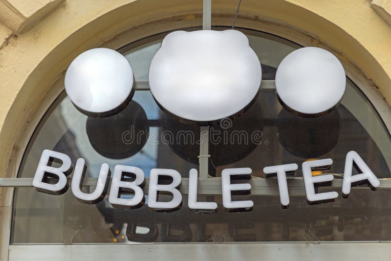 Bubble Tea Sign editorial stock photo. Image of dessert - 324875298