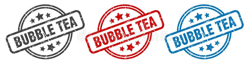 Bubble Tea Stamp. Bubble Tea Round Isolated Sign Stock Vector ...