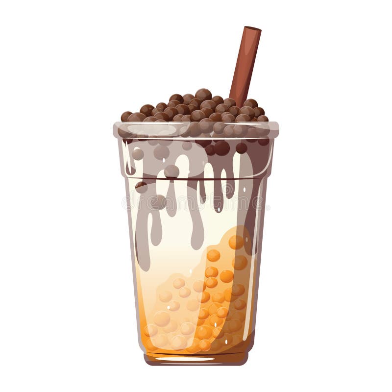 Background with Bubble Tea.Bubble Tea with Tapioca in Plastic Cups.Web ...